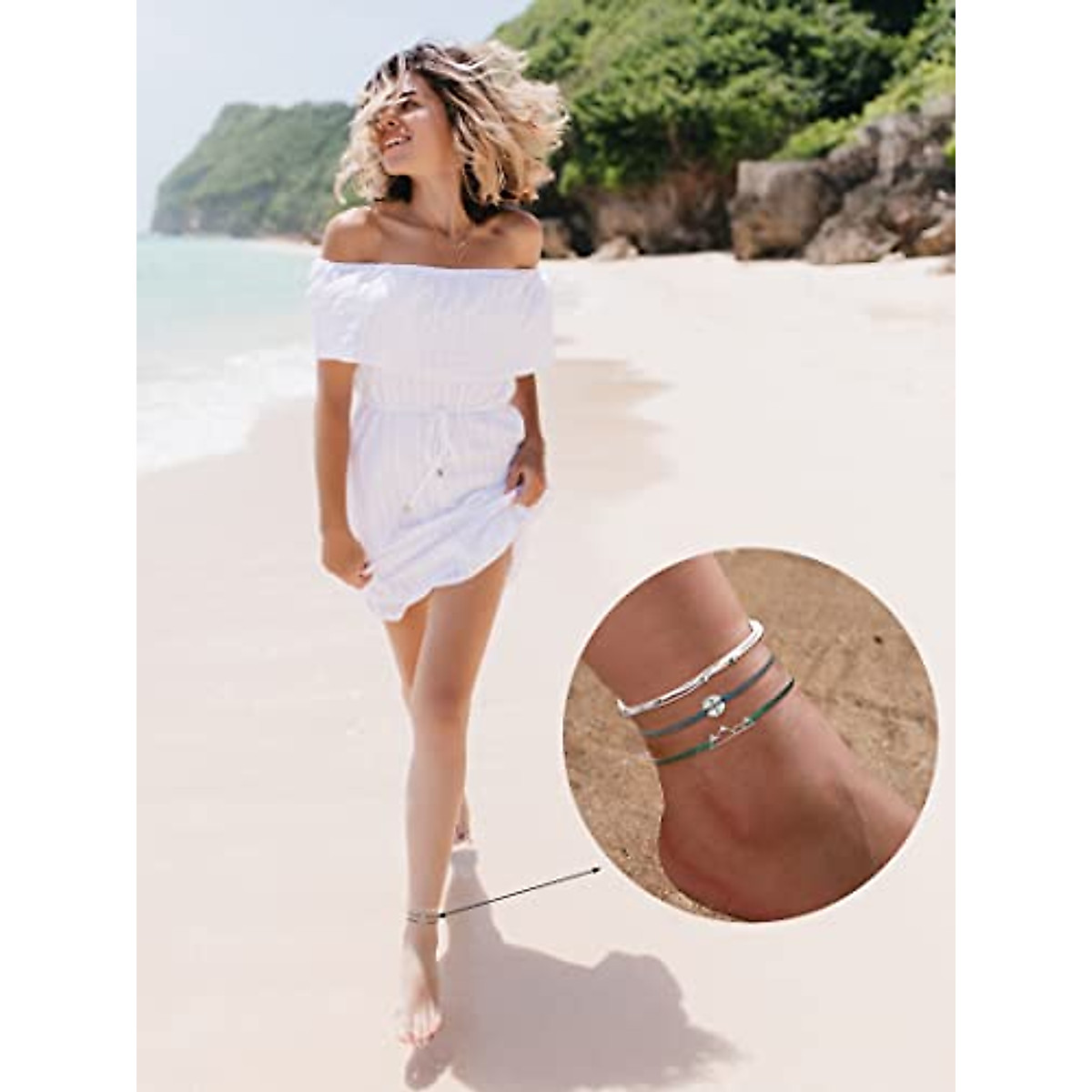 Long tiantian Cute String Bracelets for Women Trendy Summer Stuff Boho Friendship Bracelets Waterproof 4ocean Bracelets Outfits Adjustable Wave Surfer Beach Bracelets Stocking Stuffers