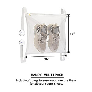 Minyee Sneaker Wash and Dry Bag for Dryer, Sneaker Drying Bag for Laundry, with Suction Cup Hooks for Easy Installation, Use YKK Zipper