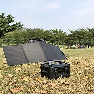 EF ECOFLOW Portable Power Station RIVER 288Wh with 110W Solar Panel, 3 x 600W(X-Boost 1800W) AC Outlets, Solar Generator for Outdoors Camping RV Hunting Emergency