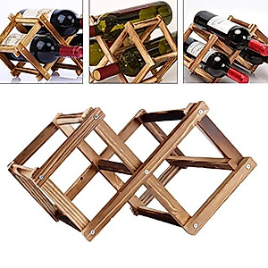 Cabilock Dining Table Decor Wooden Wine Bottle Holder Natural Wine Display Shelves Wine Storage Stand Wine Rack Wine Cellar Racks for Home Kitchen Pantry Cabinet Bar (Brown) Rustic Decor