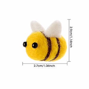 CINPIUK 12 Set Felt Bees for Crafts, Wool Felt Bumble Bee Plush for Tiered Tray Decoration Party Favors DIY Craft Jewelry Accessory
