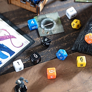 Monster Gaming 100 Dice Value Pack - 10 Multi-Colored Assorted Polyhedral Die, Compatible with Dungeons Dragons, MTG Magic, RPG DND & Board Games- Includes D4, D6, D8, D10, D12, D20