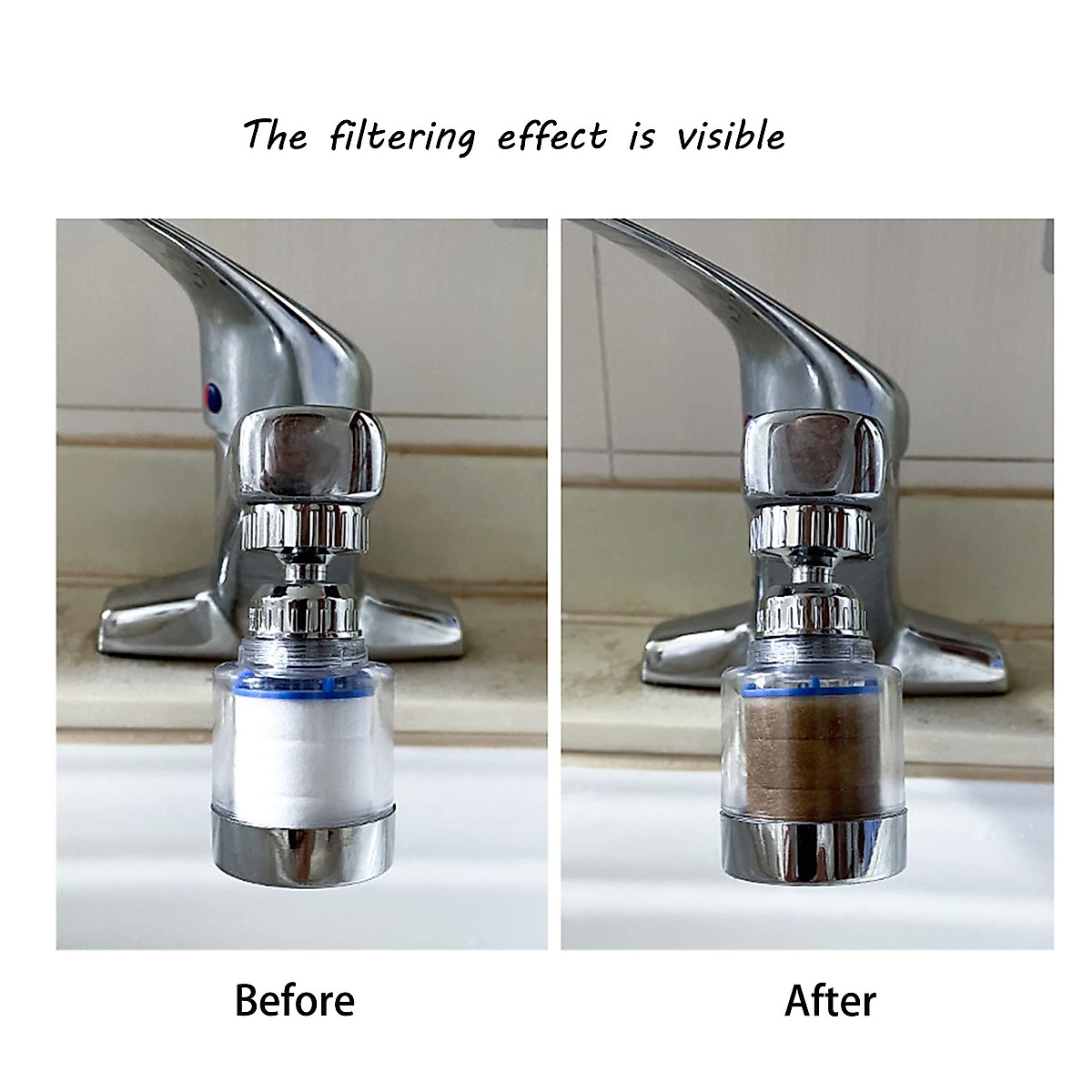 Brand 360-Degree Rotating Water Purifier Removes Metals and Hard Water for Sink