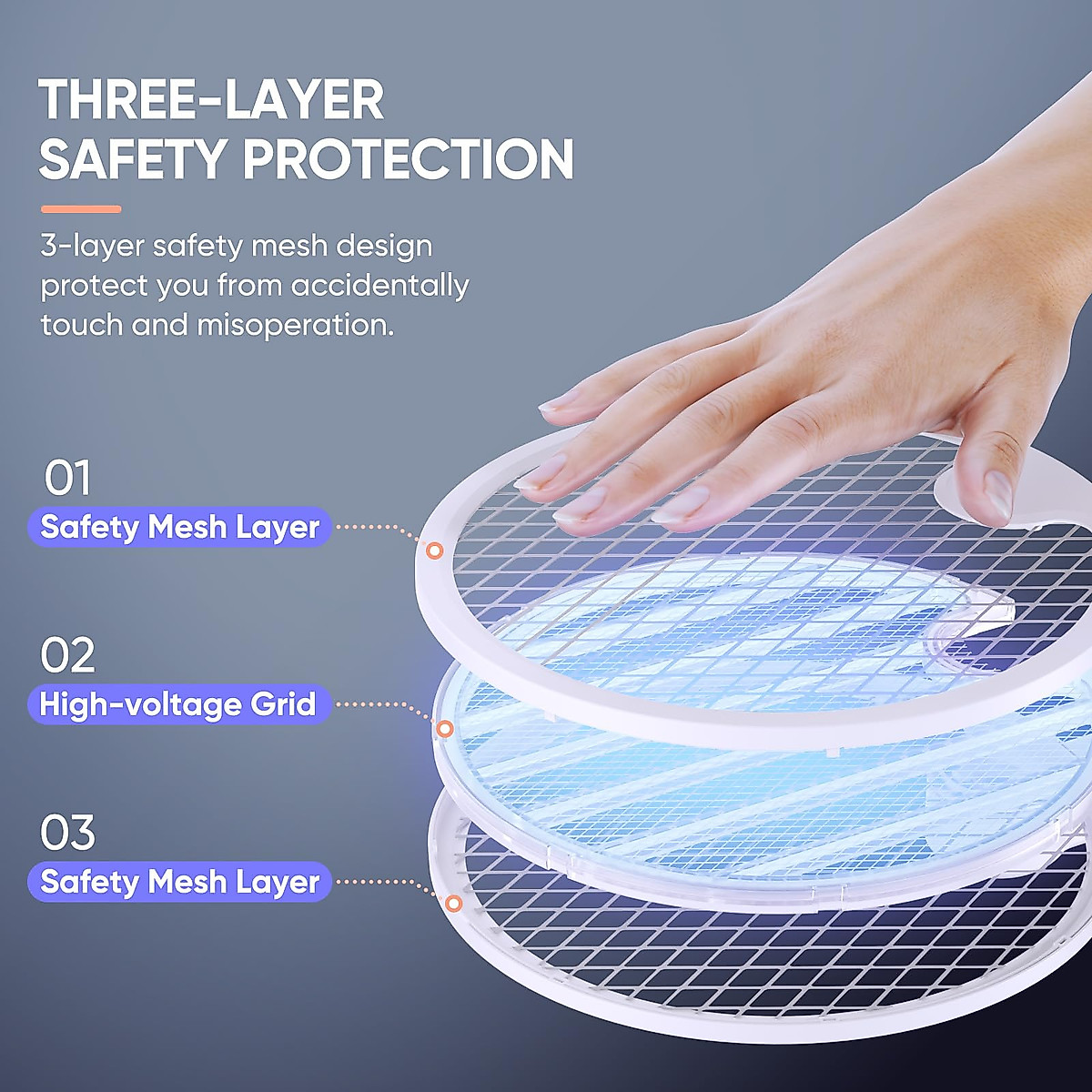 Foldable Fly Swatter Electric Fly Swatter Racket Bug Zapper Fly Zapper Dual Modes Rechargeable Mosquito Killer Fruit Fly Trap Indoor Outdoor Backyard Patio Camping (1)