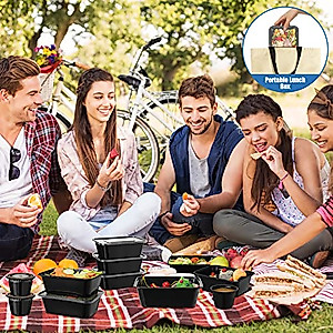 50 Pcs Meal Prep Container with Lids Including 25pcs 25oz Food Storage Containers and 25 Pcs 2.5 oz Portion Cups, Reusable Lunch Containers, Freezer Microwave Dishwasher Safe