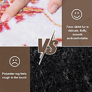 chunsemeiju Washable Non-Slip Floral Boho Area Rug, 4x6 Blue & Red Rugs for Living Room, 4x6ft Blue Rugs for Bedroom, Living Room, Home Office (Blue Red, 4'x6')