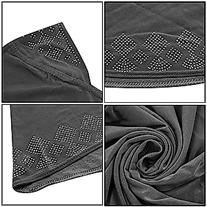 ZGMYC Women Shiny Rhinestones Muslim Hijab Elegant Long Turban Cap Head Wrap Scarf, Black