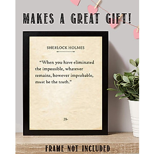 Sherlock Holmes - The Sign of Four - When You Have Eliminated the Impossible - 11x14 Unframed Typography Book Page Print - Great Decor and Gift for Mystery, Detective and Graphic Novel Fans Under $15