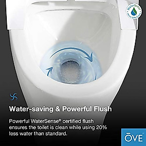OVE Decors Yosemite Smart Toilet with Integrated Bidet Seat, Heated Seat with Auto Flush and Warm Water and Multi Function Remote Control, White