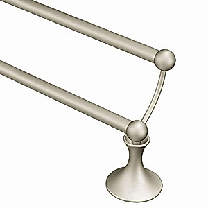 Moen DN7722BN Lounge Collection 24-Inch Bathroom Double-Towel Bar, Brushed Nickel