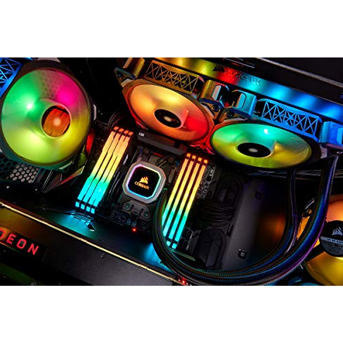Corsair H100i RGB PLATINUM AIO Liquid CPU Cooler,240mm,Dual ML120 PRO RGB PWM Fans,Intel 115x/2066,AMD AM4/TR4