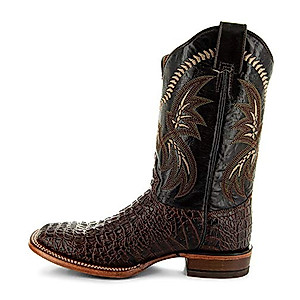 Soto Boots Men's Caiman Belly Print Cowboy Boots H4001 (Brown,11)