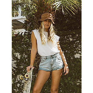 FURTALK Bucket Hats for Women Washed Cotton Packable Summer Beach Sun Hats Mens Womens Bucket Hat with Strings for Travel (Dark Orange, Medium, m)