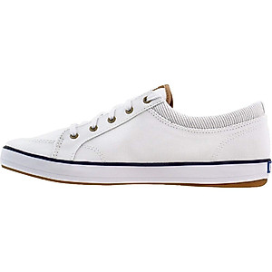 Keds Center Lace Up, Sneaker Womens, White Chambray, 7.5 Medium