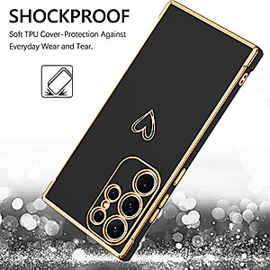 BENTOBEN Samsung Galaxy S23 Ultra Case, Cute Heart Slim & Shockproof TPU Bumper, Lightweight, 6.8 Inch, Black