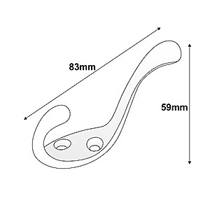 Rok Hardware Heavy Duty Dual Home Closet Wall Towel Coat Hook, 3-1/2", Black ROKCH101BLK