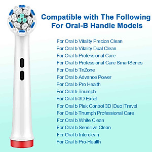 WuYan 16pcs Replacement Brush Heads Compatible with Oral b Electric Toothbrush, Angled Bristles for Deeper Plaque Removal