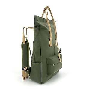 Jaegvida Travel Casual Bag Commuter Backpack Convertible Tote Daypack for Commute and Outdoor Activities (Army Green)