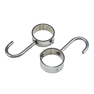 S SYDIEN 6Pcs 32.5mm/1.28inch Inner Diameter Stainless Steel Clothes Hanging Tube Pipe Rod Hook for 32mm Rod