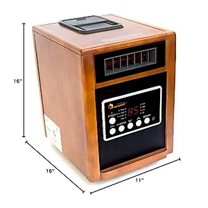 Dr Infrared Heater DR-998, 1500W, Space Heater with Humidifier, Oscillation Fan & Remote Control (Cherry)