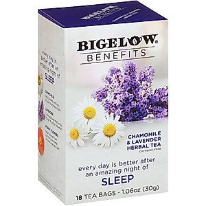 Bigelow Benefits Sleep Chamomile & Lavender Herbal Tea 18 Tea Bags (Pack of 2)
