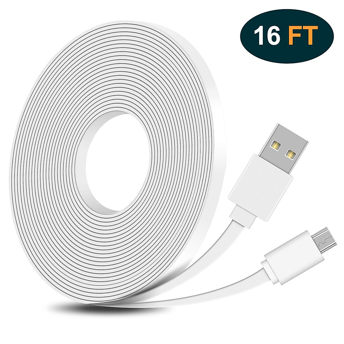 FASTSNAIL Wall Mount and 16.4FT Flat Power Extension Cable Ktis Compatible with Wyze Cam Pan, Wyze Cam Outdoor, Mounting Kit Including Charging Cord for Wyze Cam Pan, Wyze Cam Outdoor