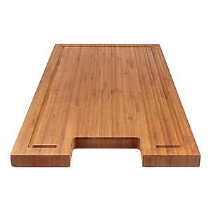 BambooMN Bamboo Griddle Cover/Cutting Board for Viking Cooktops, New Vertical Cut, Small (10.25"x19.8"x0.75")