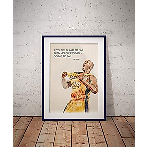 Premium 18" x 24" Poster - Inspirational Print for Offices, Rooms, Dorms, Homes; Great Gift For Basketball Fans Kids, and Adults (kbryant01)