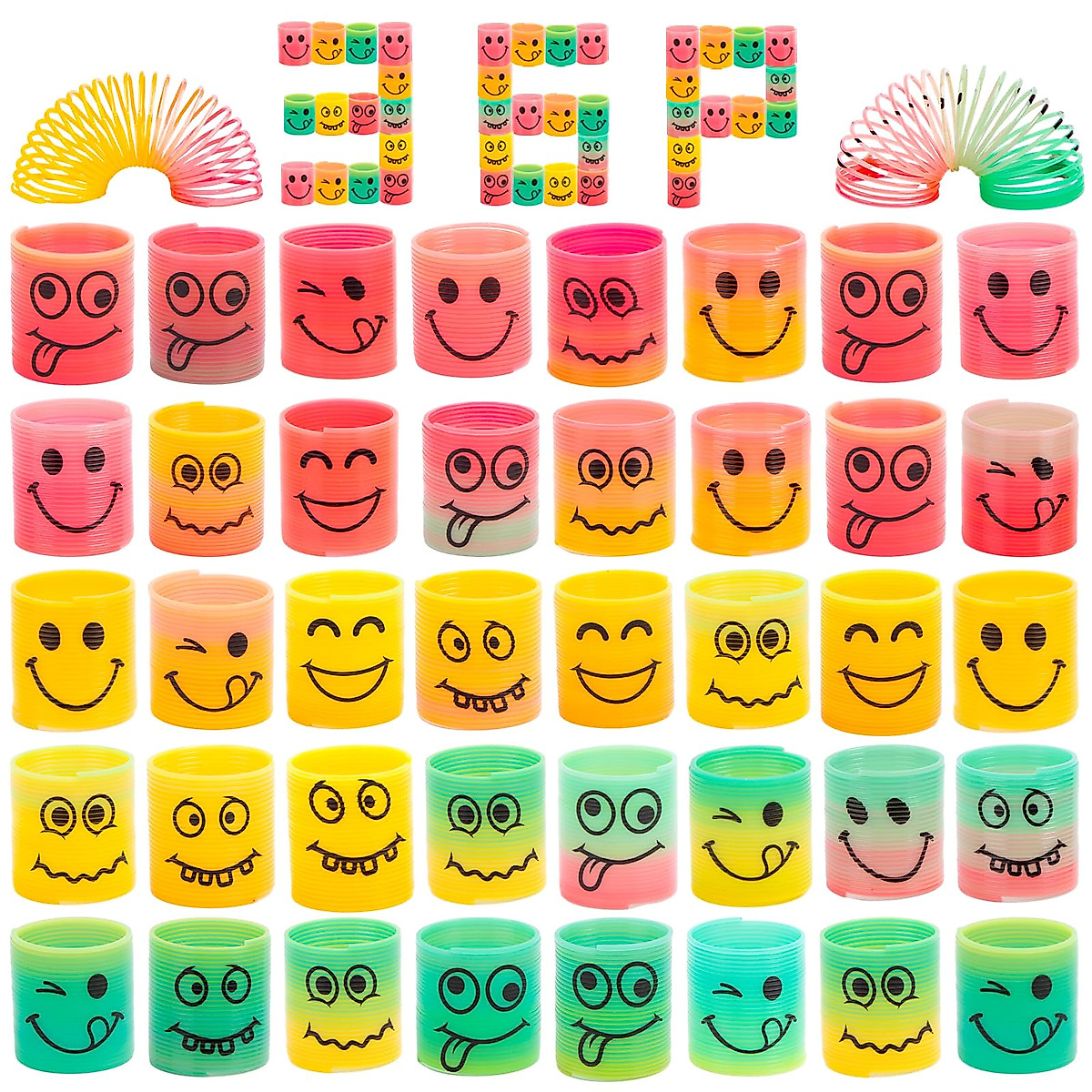 JOHOUSE 36PCS Mini Springs Toys, Rainbow Magic Fidget Stress Coil Mini Spring Bulk Toys for Party Favor Carnival Prize Birthday Goodie Bag Stuffers for Kids Boys Girls