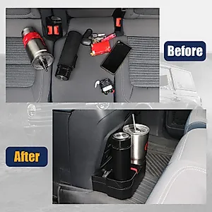 Sulokiy Rear Back Seat Dual Drink Water Cup Holder Compatible with for Ford Bronco 4 Door 2021-2023 with Magnetic Base Installation Storage Organizer Box Tray