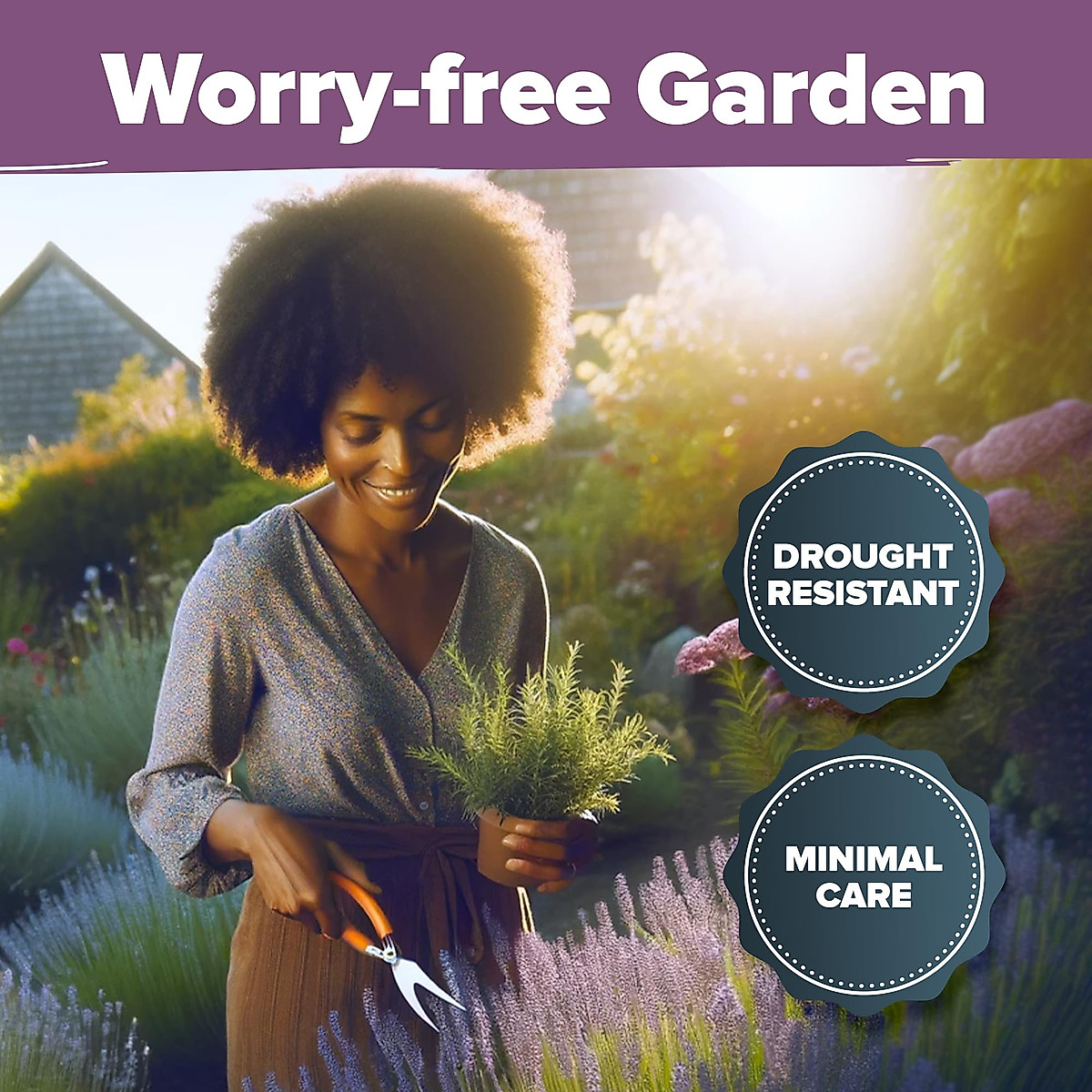 HOME GROWN Premium English Lavender Seeds, 1500 Non-GMO Herb Seeds, USA-Sourced Wildflower Seed for Planting Indoor/Outdoor, High Germination, Plant Flower Seeds