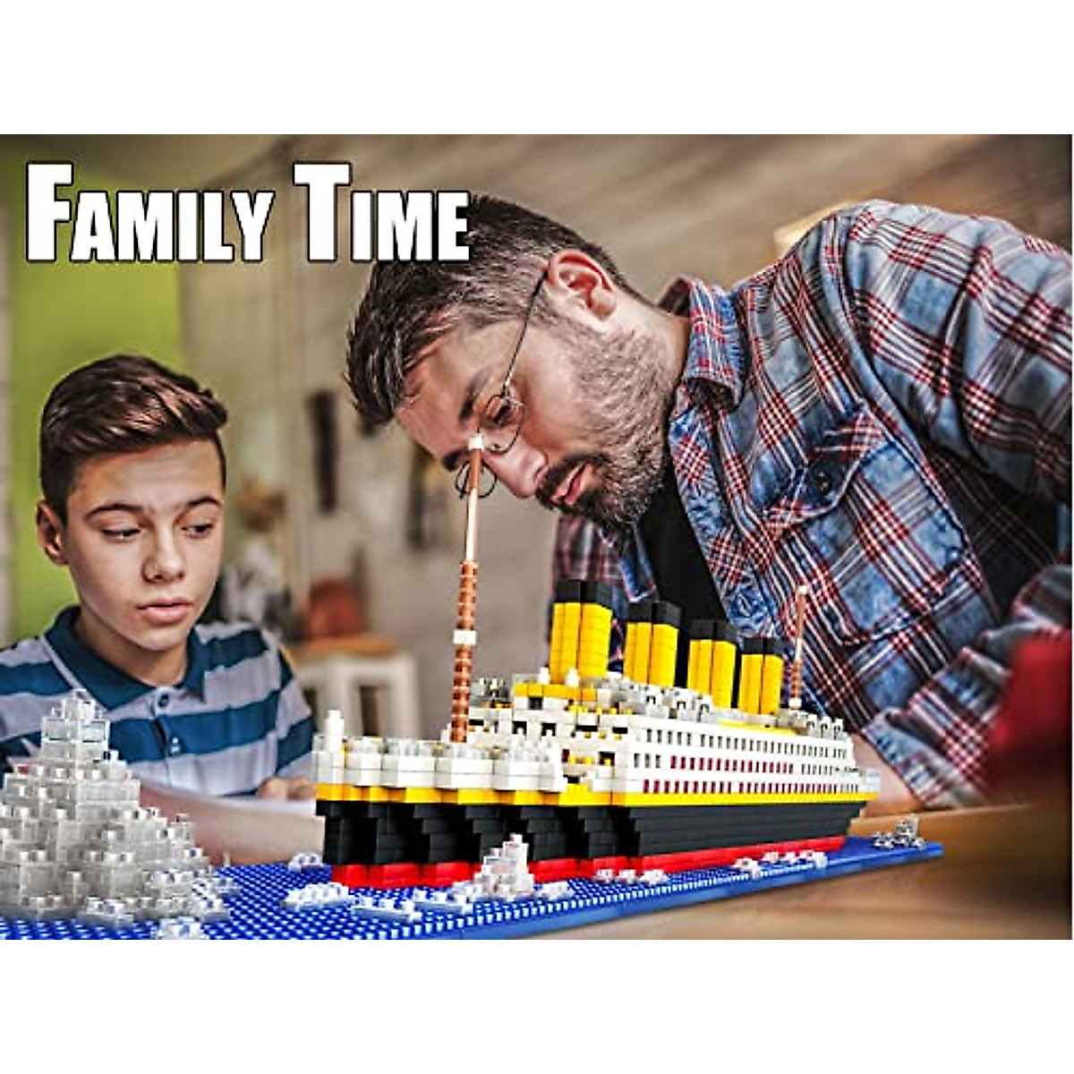 HYG Toys Titanic Micro Mini Building Blocks Set, 1860Pcs Titanic Toy Ship Model Building Bricks, 3D Puzzle Sets DIY Educational Toys Gift for Adults and Kids