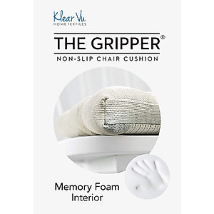 Klear Vu Memory Foam Chair Cushions, Non-Slip Grip Dot, 15 x 15 x 3 Inches, Set of 4, 4 Pack, Natural Tan 4 Count