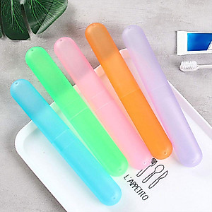 Travel Toothbrush Case,Portable Plastic Toothbrush Box Mixed Color Toothbrush Travel Holder Case Storage Cover(7 Pack)