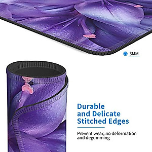 Purple Lily Flowers Printed Mouse Pad with Non-Slip Rubber Base Gaming Mouse Pad for Wireless Mouse Computers Laptop Office 10.2 x 8.3 in