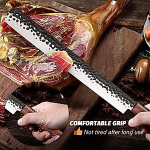 PURPLEBIRD 11“ Flexible Brisket Knife Bundle with 12” Stronger Carving Knife