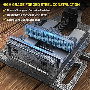 Bench Vise, Quick Release Drill Press Vise 4" Vise, Heavy Duty Cast Iron Industrial Milling Vise,4" Jaw Width, 4.3" Jaw Opening, Vise Clamp for Workbench Benchtop Drill Presses Mill