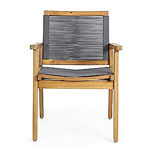 Christopher Knight Home Ashley Outdoor 7 Piece Acacia Wood Dining, Teak and Dark Gray