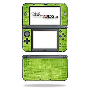 MightySkins Skin Compatible with New Nintendo 3DS XL (2015) Case wrap Cover Sticker Skins Green Fabric