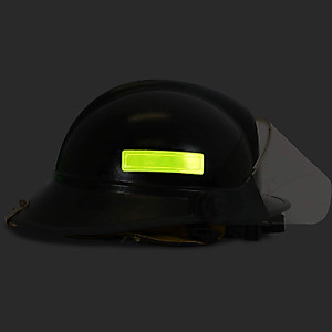 SmartSign 1" x 4" Hard Hat Stickers Retro Reflective Yellow Helmet Strips, Pack of 16