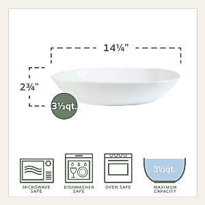 Everyday White by Fitz and Floyd Serve Bowl and Rectangular Handled Platter Set, Set Of 2
