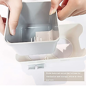 MINLIF Wall Mounted Hair Dryer Holder,Hair Dryer Organizer,Bathroom Storage Organizer, Suitable for Hair Dryer, Facial Cleanser, Toothpaste and Hairpin