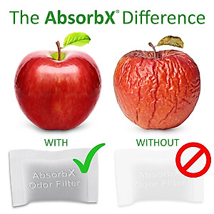 iTouchless AbsorbX Odor Removal Kit with Replaceable Deodorizer, Stick On Deodorizer Activated Carbon Filters eliminate smell in Closet, Drawer, Pantry, Shoe Rack, Locker, Trash Can (2-Pack)