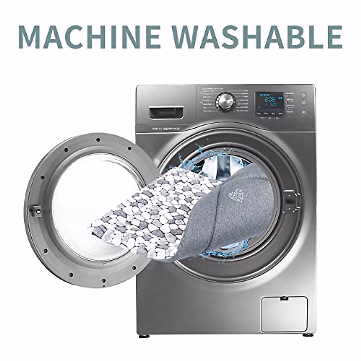 VANKEAN Dog Crate Pad Bed Mat Reversible (Warm & Cool), Soft Pet Sleeping Mat Dog Bed for Crate Suitable for Small to XX-Large Dogs and Cats, Machine Washable Crate Beds, Grey Stone Pattern