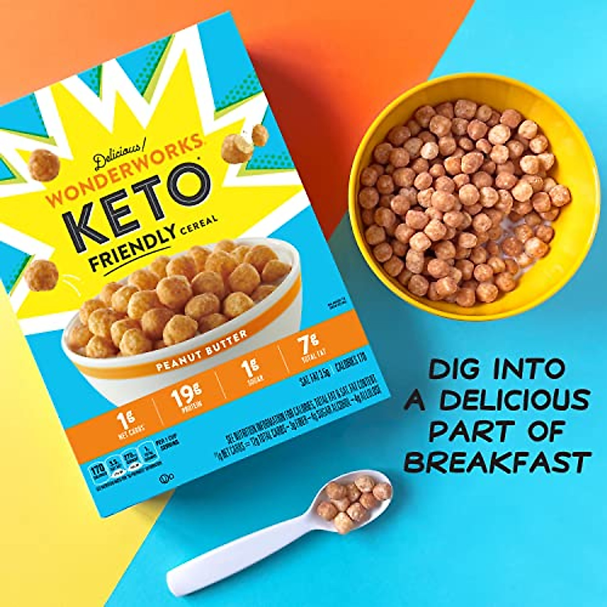Peanut Butter Wonderworks Keto Friendly Breakfast Cereal, Keto Friendly Snack, 1g sugar, 10.6 oz