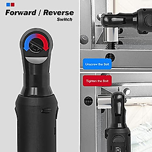 Prostormer Cordless Electric Ratchet Wrench Set 55Ft-lbs, 3/8" 12V Max Power Ratchet Kit with 2-Pack 2.0Ah Lithium-Ion Batteries, Fast Charger, 8 Sockets and Storage Bag