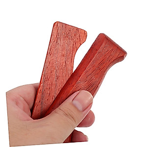 SEWACC Kitchen Knife Handle Replacement Wooden Grip No Hole Design Comfortable Sturdy Red Pear Wood Easy to Use