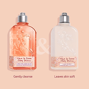 L'Occitane Comforting & Nourishing Cherry Blossom Shower Gel 8.4 fl. Oz: Fruity and Floral Aroma, Infused With Cherry Blossom Extract, Cleansing