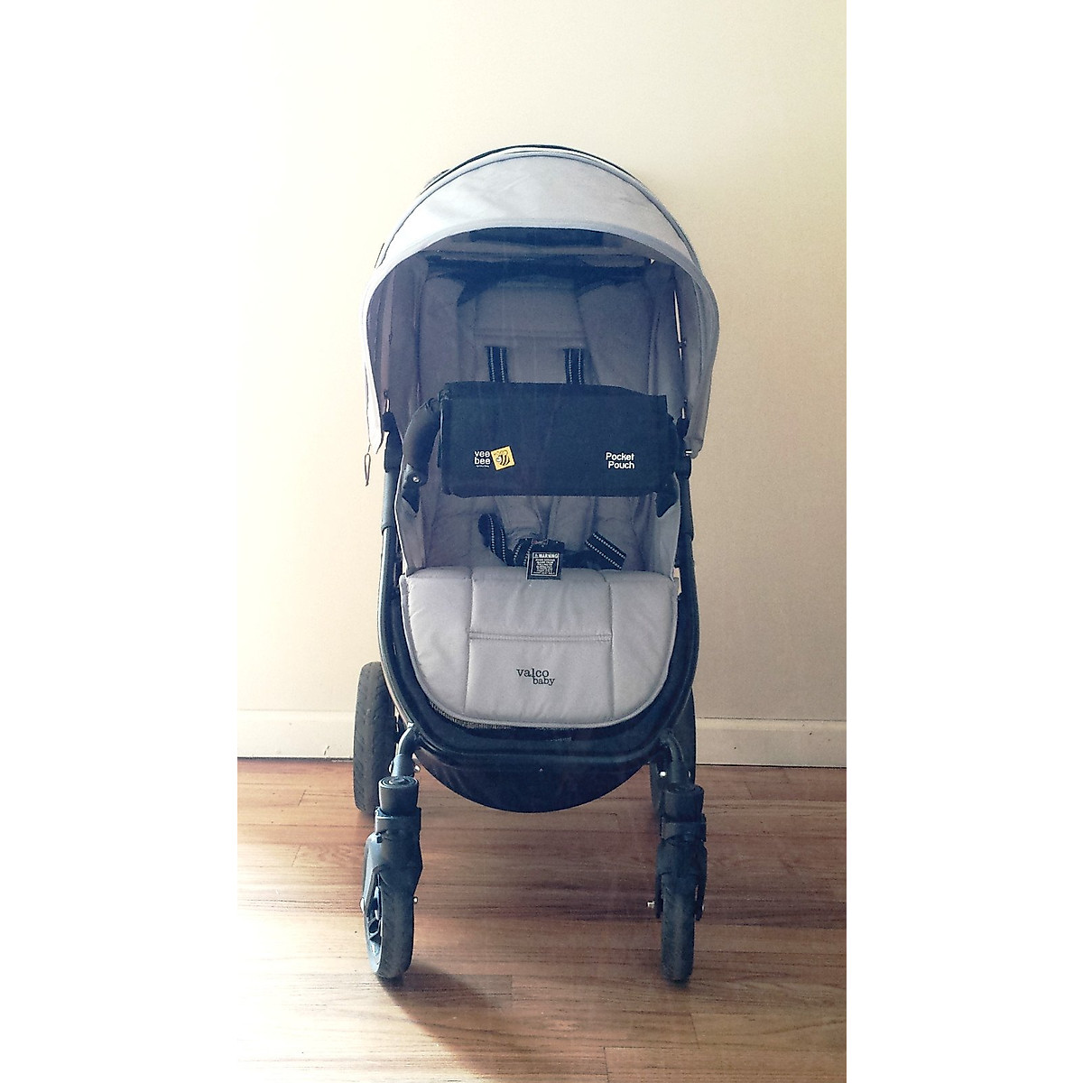 Valco Baby Universal Pocket Pouch Snack Tray – 3 Compartments, Mesh Rear Pouches, Fits Most Single & Twin Strollers, Compatible with All Valco Models