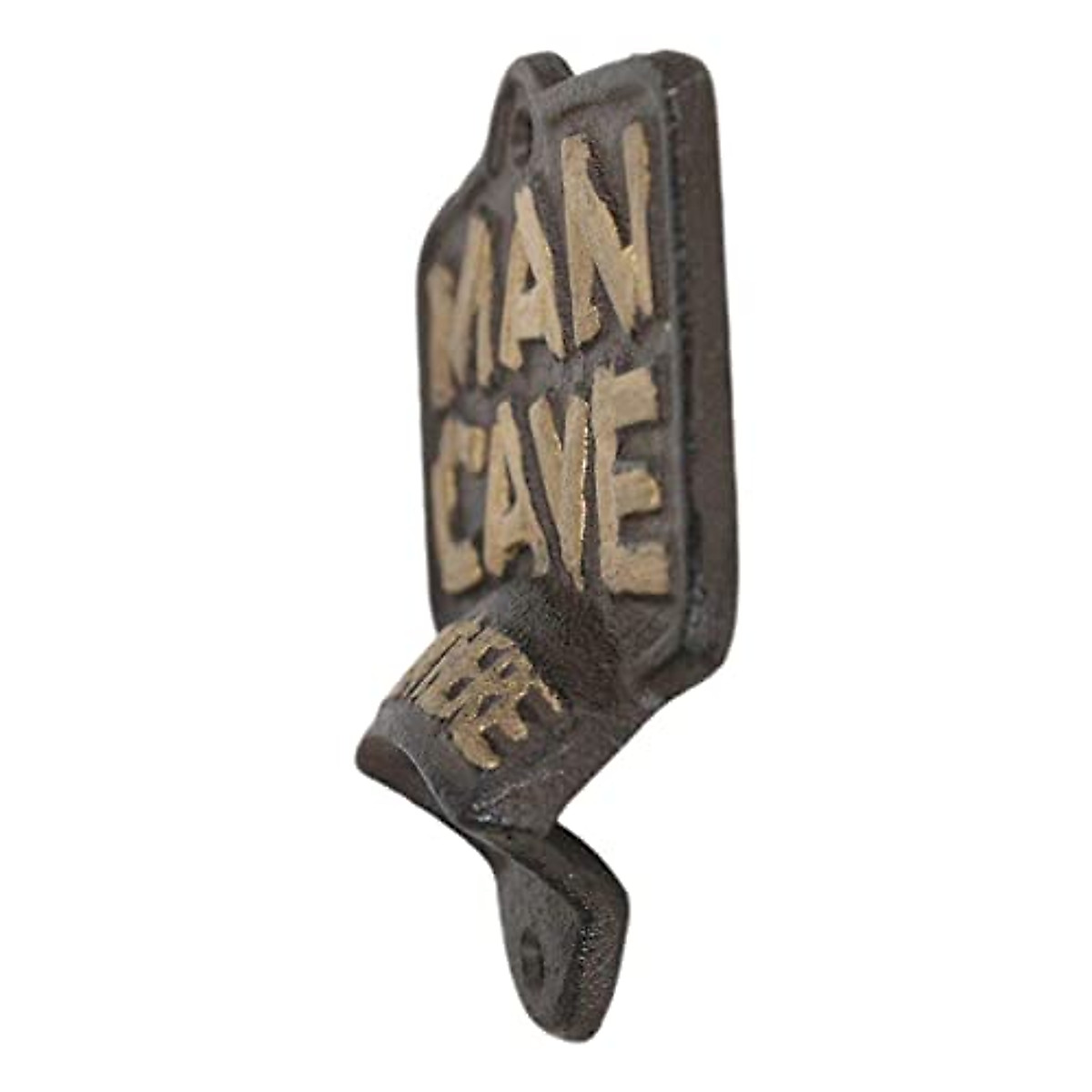Ebros Gift Rustic Western Vintage Man Cave Open Here Cast Iron Rust Bronze Finish Metal Wall Soda Beer Bottle Cap Opener 5" High Home Office Cabin Lodge Country Ranch Home Party Accent (1)